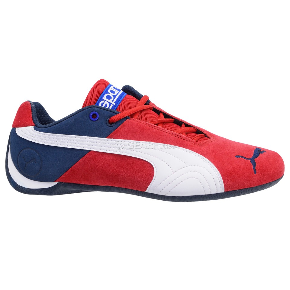 PUMA x SPARCO Future Cat OG Mens Suede Driving Shoes, Red Blue, Size 11 ...