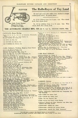 1922 PAPER AD Flivver Toy Irish mail pedal car The Automatic Cradle ...