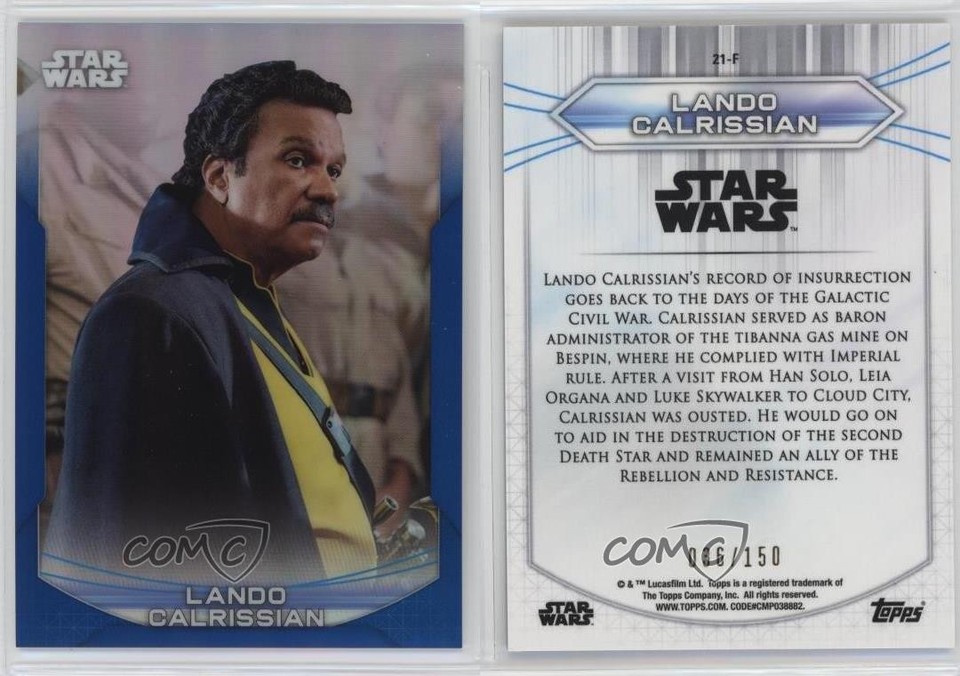 2020 Star Wars Chrome Perspectives Blue Refractor /150 Lando Calrissian ...