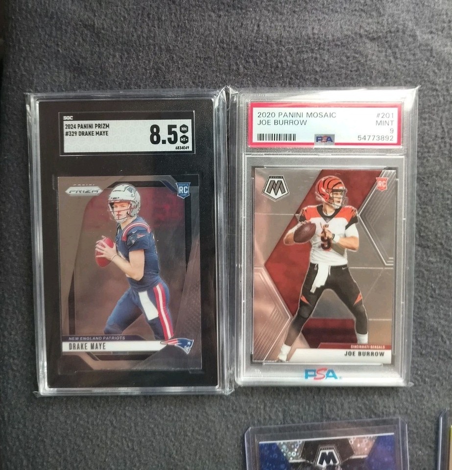 Football Card Lot Of 17 Panini Case Hit Slabs Autos Numbered Burrow ...