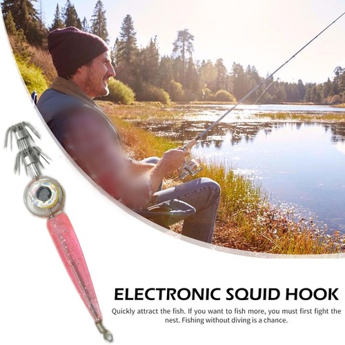 LED Electronic Shrimp Squid Jigs Hook 8cm Night Fishing Lure Bait ...