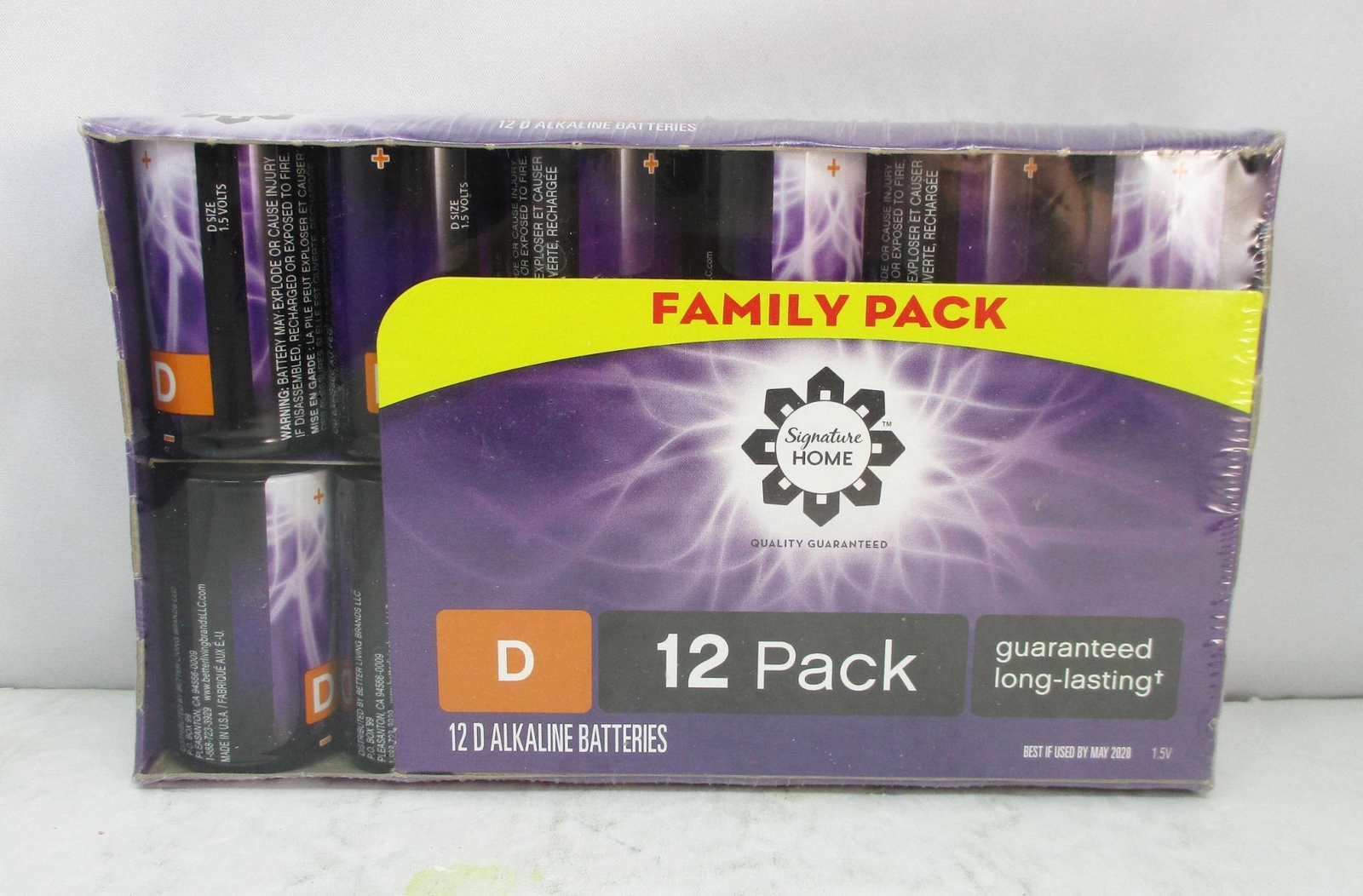 (12) Pack of "D" Size Alkaline Batteries - Signature Home Family Pack ...