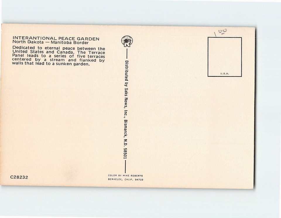 Postcard International Peace Garden USA-Canada North America | eBay UK