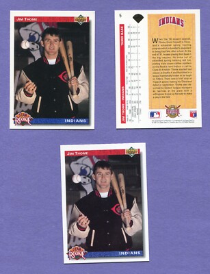 JIM THOME CLEVELAND INDIANS 3 ROOKIE BASEBALL CARD LOT 1991 UPPER DECK ...