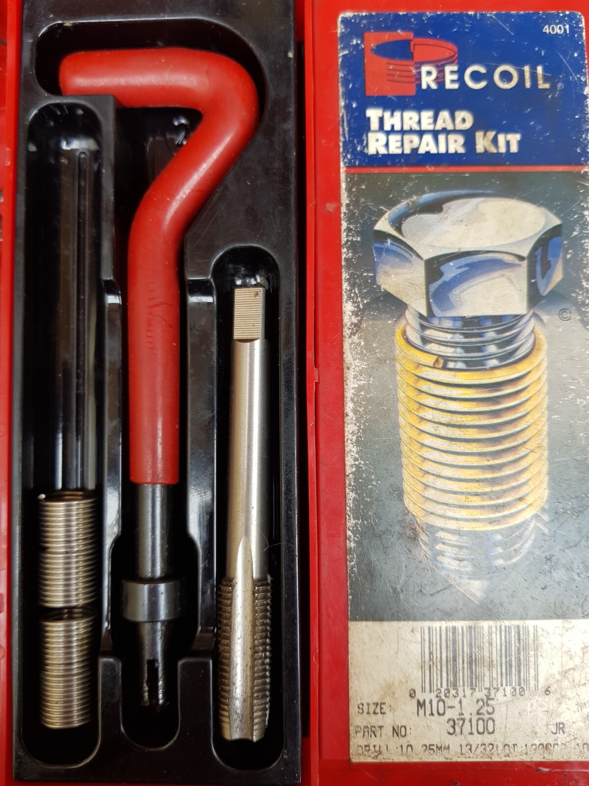 M10 X 1.25 RECOIL Thread repair kit: HSS tap+ handle+5X 1.5D springs ...