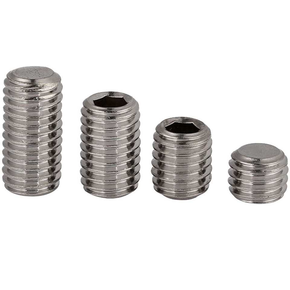 M4 x 0.5 Fine Thread Stainless Steel Grub Screws Socket Set Screws w ...