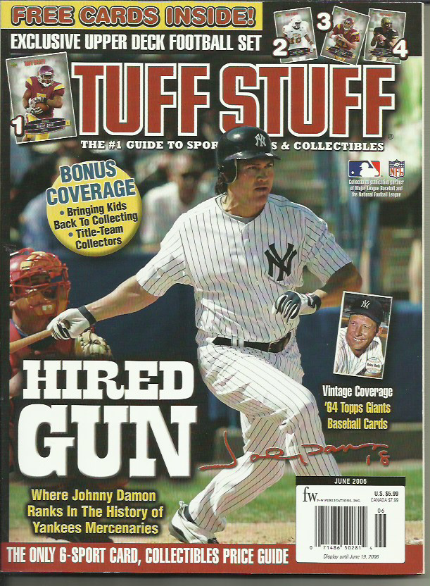 Tuff Stuff Magazine June 2006. Yankees Johnny Damon on Cover Free Cards ...