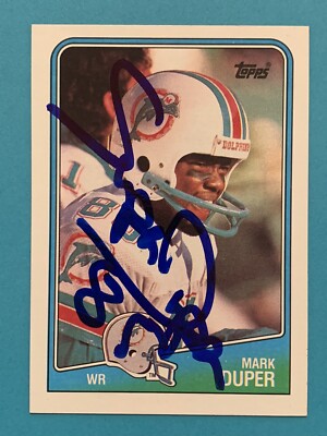 MARK SUPER DUPER Signed 1988 Topps #193 Miami Dolphins HONOR ROLL ...