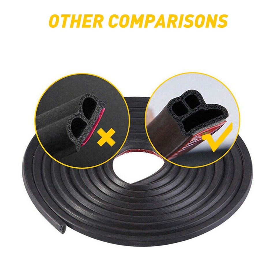 32.8Ft Car L-Shaped Door Rubber Sealing Strip Weatherstrip Edge ...