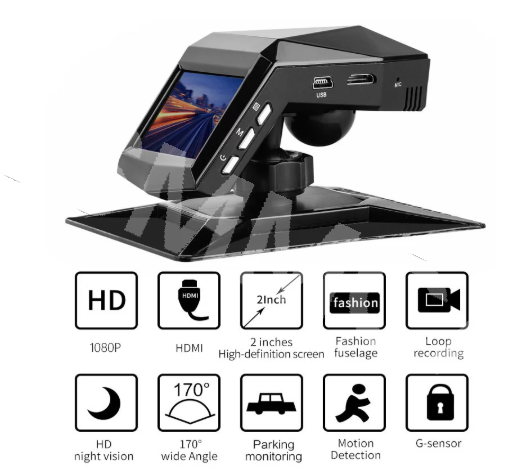 1080P HD Dash Cam Car DVR 170° Wide Angle Camera Driving Video Recorder ...