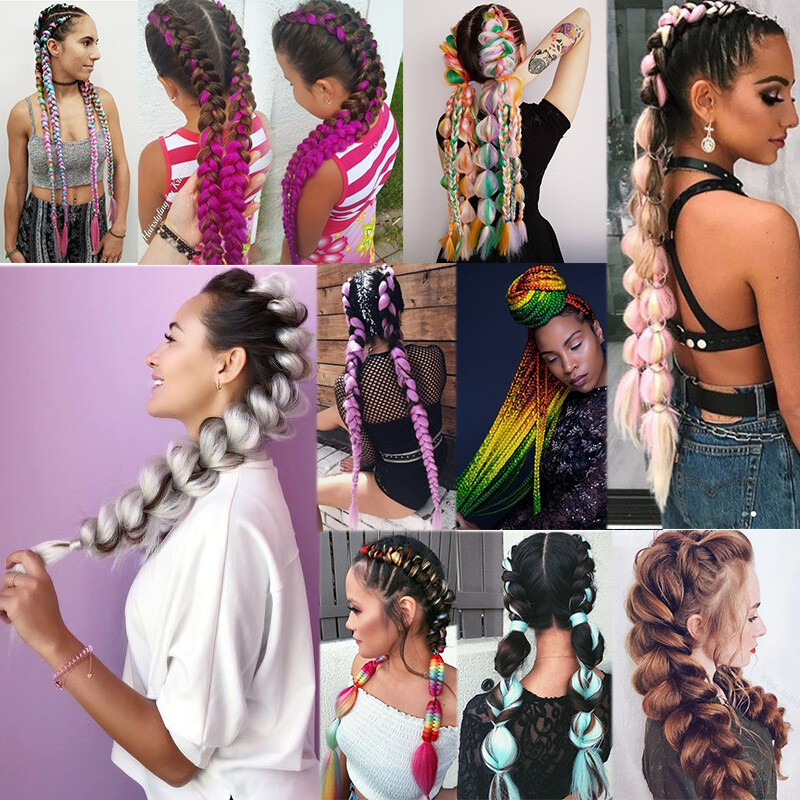 24Inch 50Colors Xpress 5Packs Jumbo Braiding Hair Extensions Ultra ...