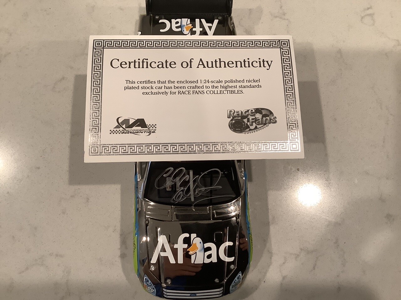 CARL EDWARDS AUTOGRAPHED 2009 FORD AFLAC NICKEL FINISH DIECAST W/COA ...