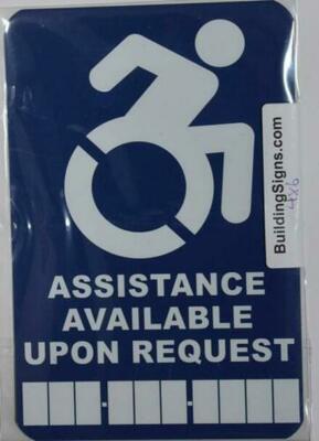 Assistance Available Upon Request Sign with Phone Number (White/Blue ...