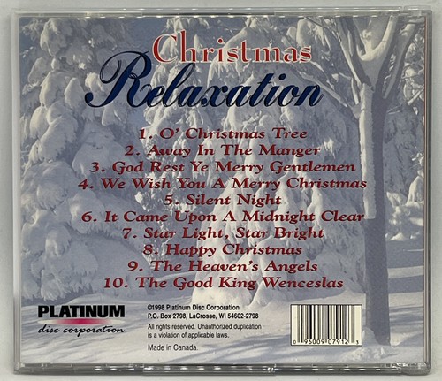 Various Christmas Relaxation CD Album Platinum Disc Corporation 1999 | eBay