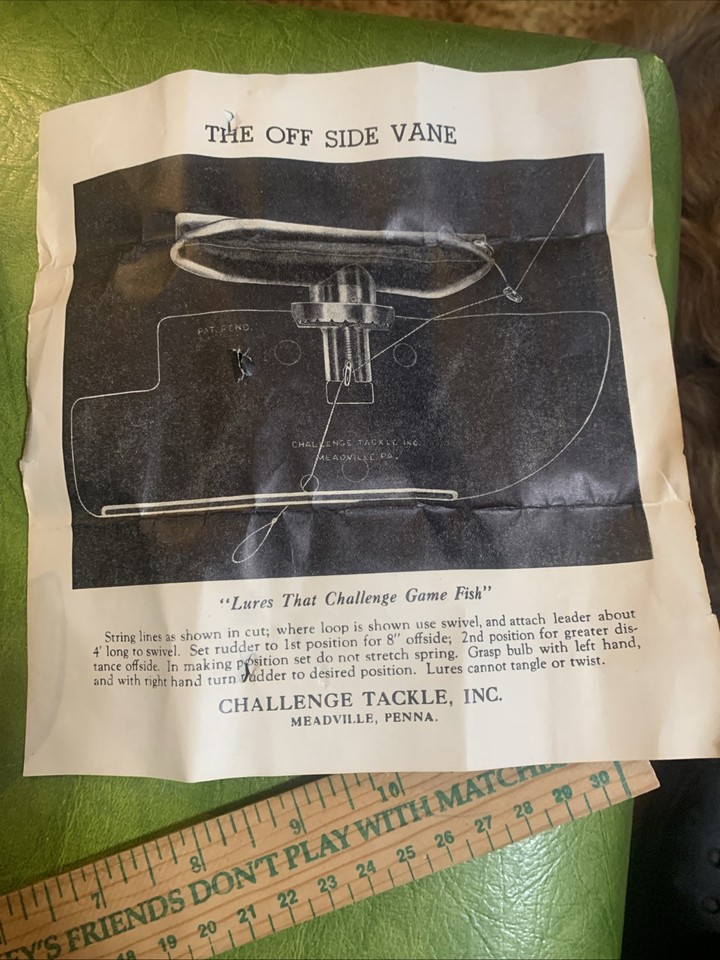 Vintage Fishing Lure In Box & Papers PARADISE LURES Challenge Tackle ...