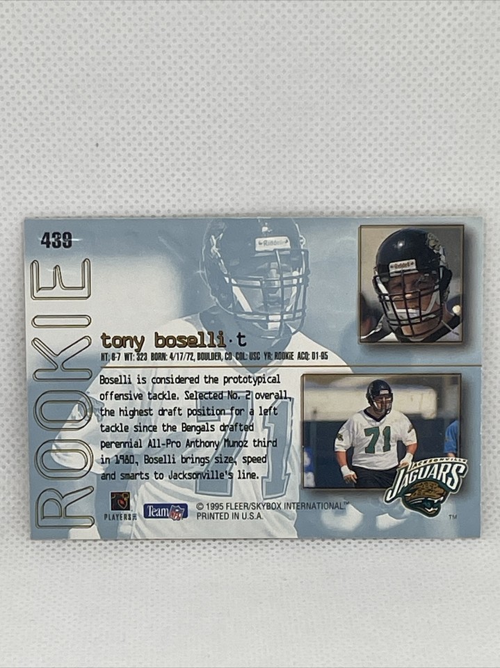 1995 TONY BOSELLI FLEER ULTRA NFL #439 GOLD MEDALLION ROOKIE RC CARD ...