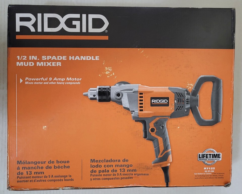 RIDGID R7122 1/2 Spade Handle Mud Mixer Drill, Brand New 649661172925 ...