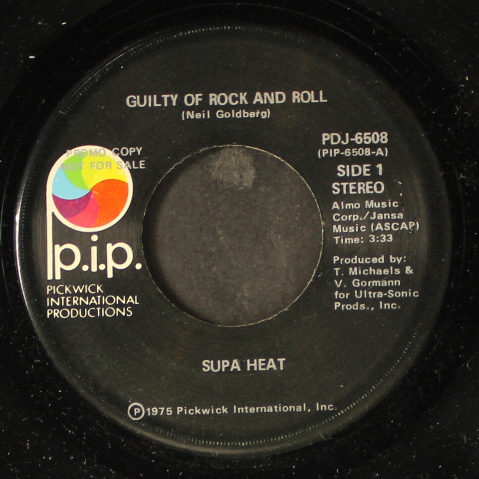 SUPA HEAT: guilty of rock and roll / mono P.I.P. 7" Single 45 RPM | eBay