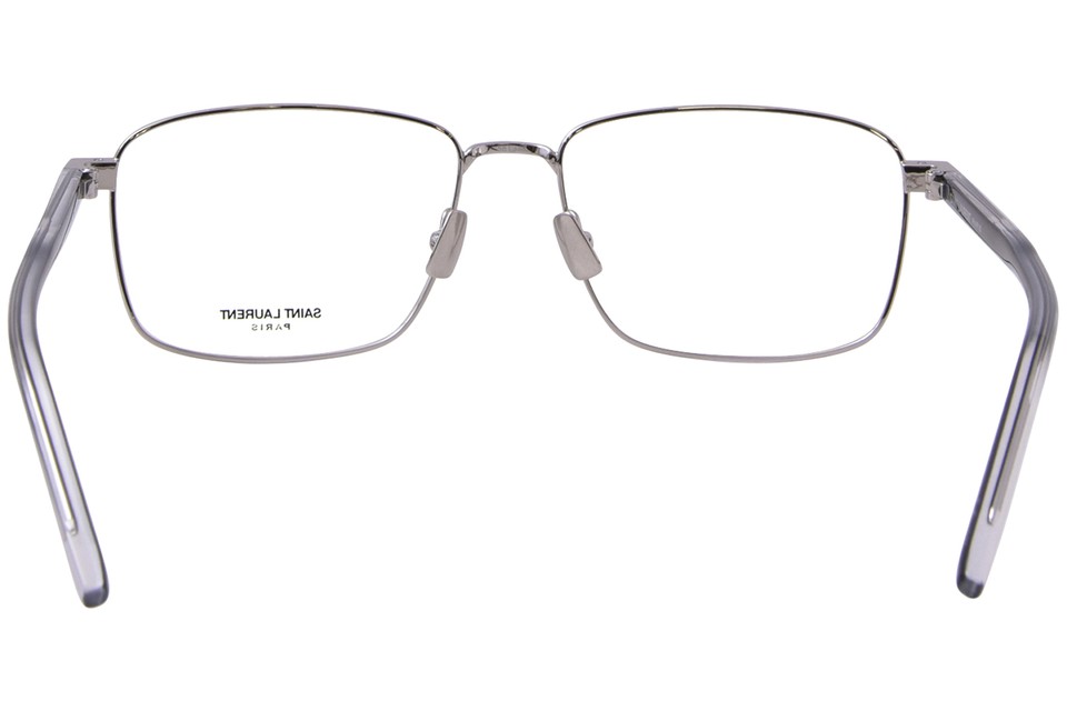 Saint Laurent SL-666 004 Eyeglasses Silver/Crystal Full Rim Rectangle ...