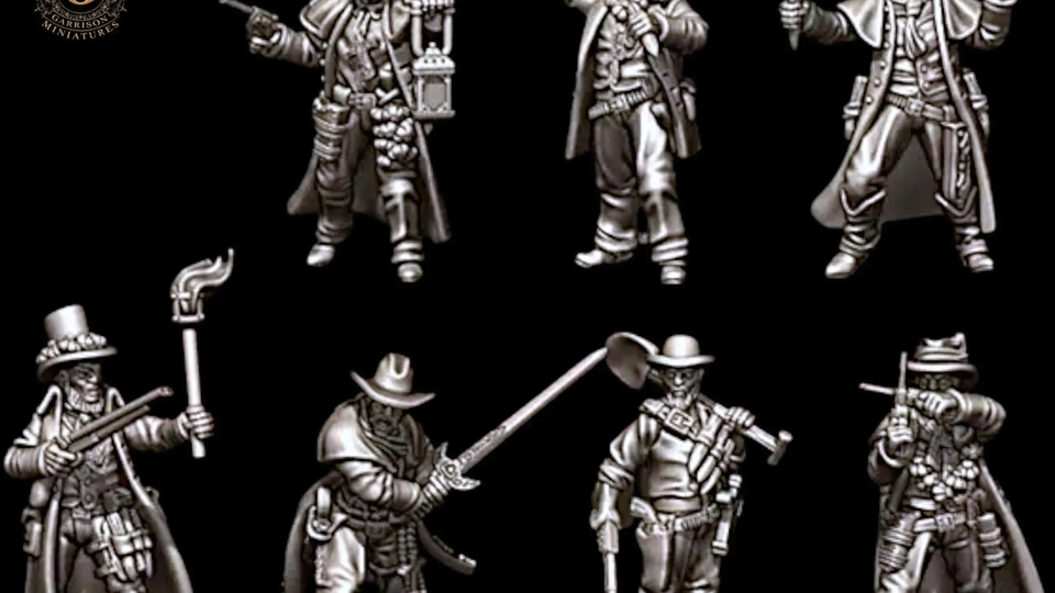 Wild West Vampire Hunters x7-Weird West Deadlands etc 28mm UNPAINTED ...