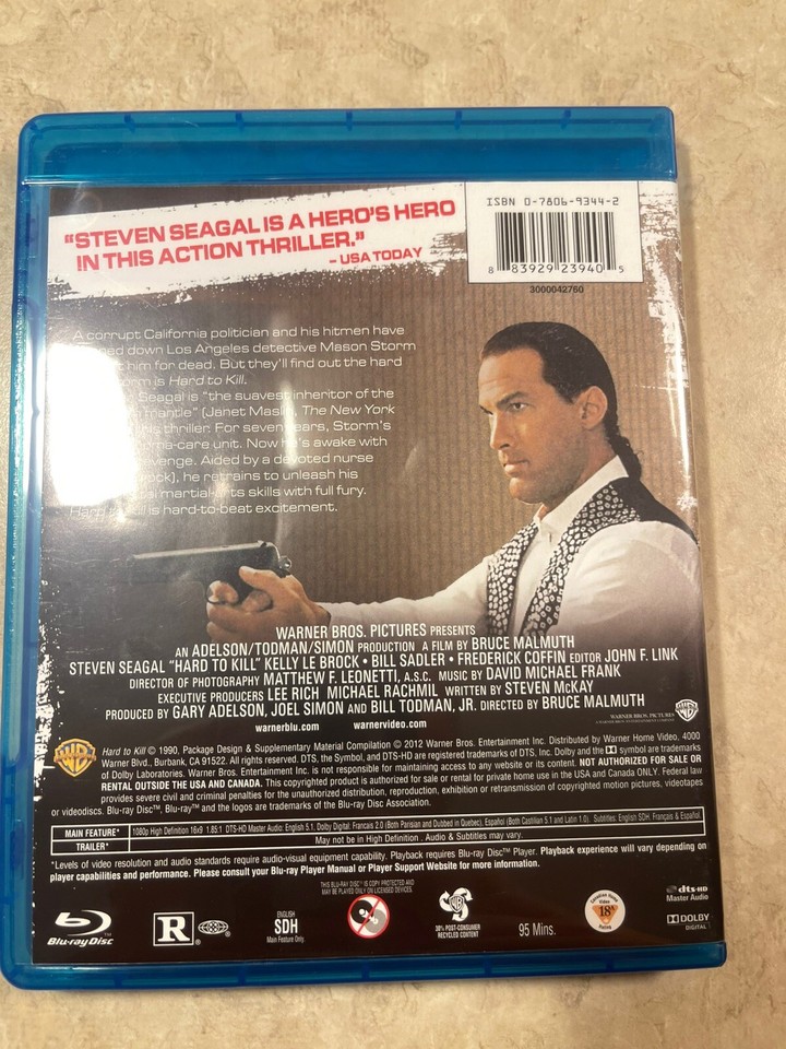 Hard to Kill Blu-ray (1990) RARE Steven Seagal RARE HTF EUC ...
