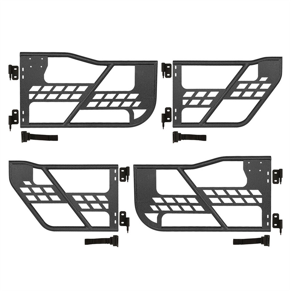 Rock Crawler Tube Door + Rear View Mirror Set for 07-18 Jeep Wrangler ...
