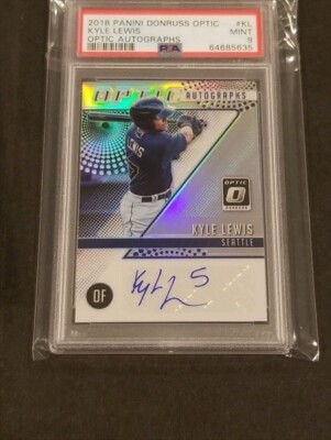 2018 Panini Donruss Optic Kyle Lewis Auto Sig Rookie RC #KL MINT PSA 9 ...