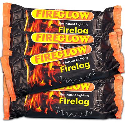 FLAMEFAST Fireglow BOX of 15 Easy Light NO MESS Smokeless Fire Logs ...