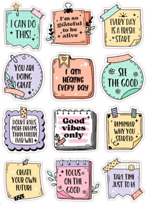 Inspirational, Motivational, Sticker Sheet, Planner Stickers, Journal ...