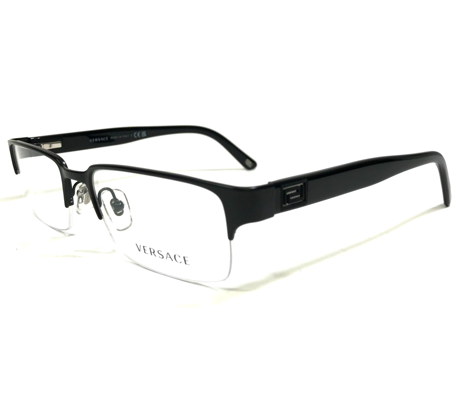 Versace Eyeglasses Frames MOD.1184 1261 Black Rectangular Half Rim 53 ...
