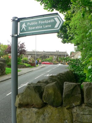 Photo 6x4 Primrose Lane and footpath sign, Gilstead Bingley/SE1139 ...