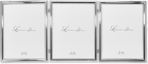 510780T Silver Plated Double Bead 8X10 Hinged Triple Picture Frame | eBay