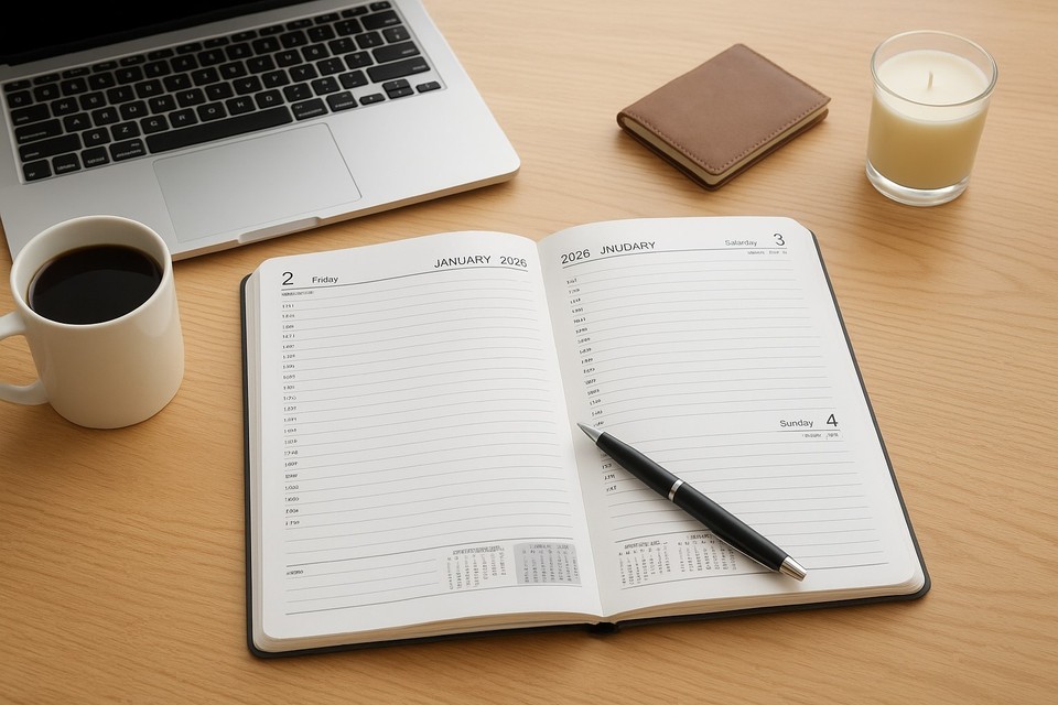 2026 A4/A5/ Diary Week to View / Page a Day / Desk Diary Hard Backed ...