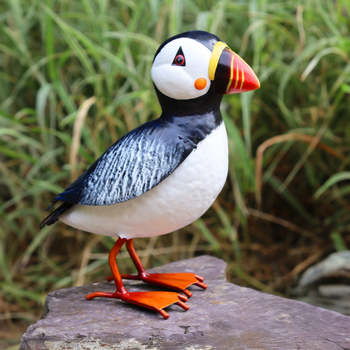 Metal Puffin - Garden Sculpture Ideal Gift - Handmade Outdoor Bird ...