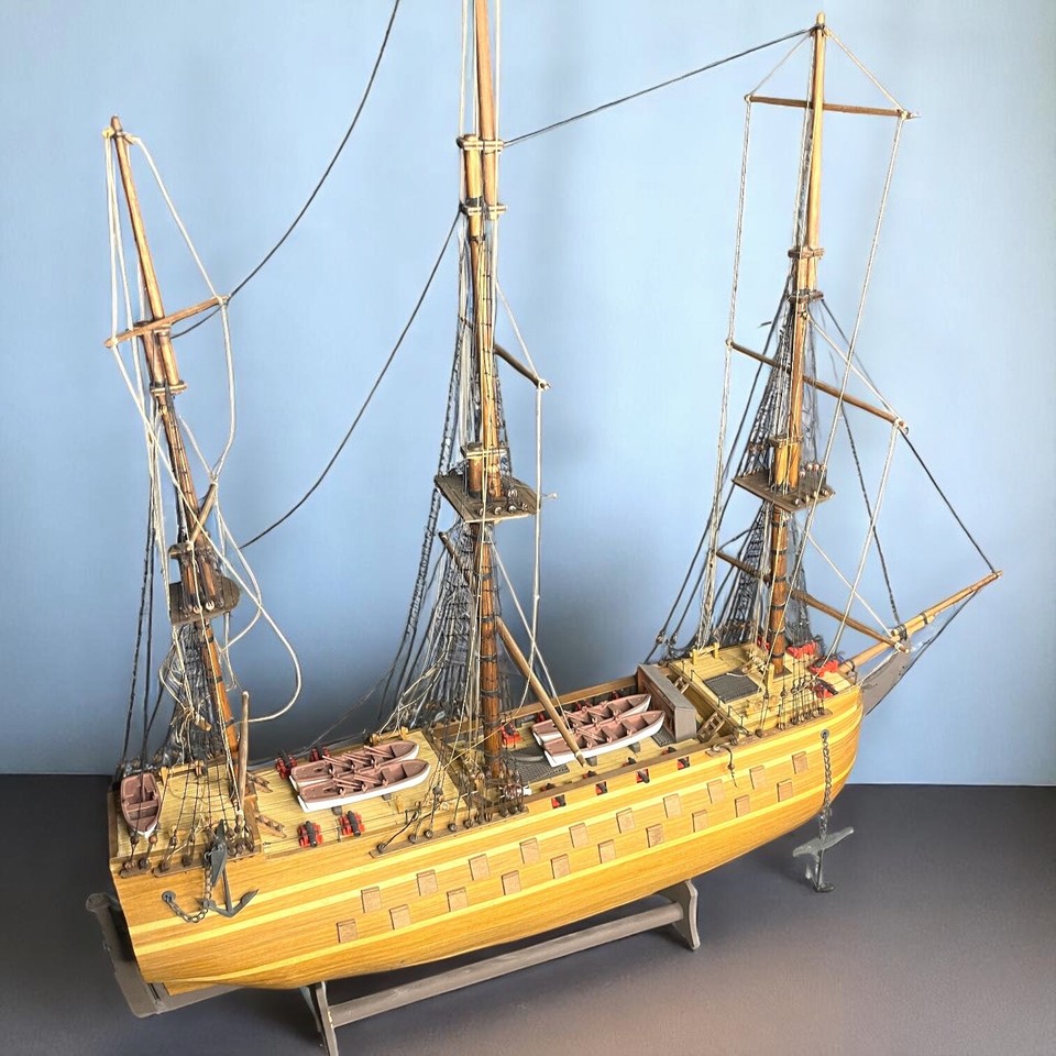 Handcrafted Model Ship 74 Gun British Man O’ War Constructo Style Wooden Display | eBay UK