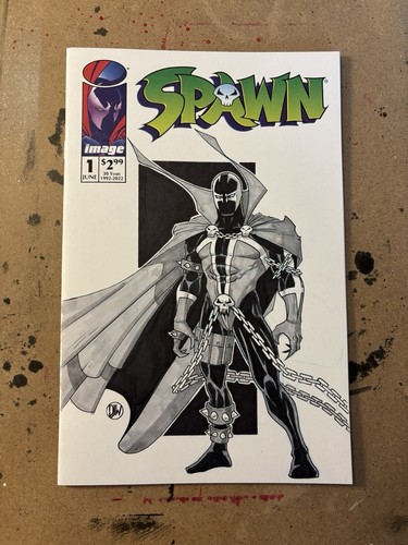 Spawn NO. 1 (1992) Blank Cover Sketch- DJ Wiedrich (W Artist Trading ...