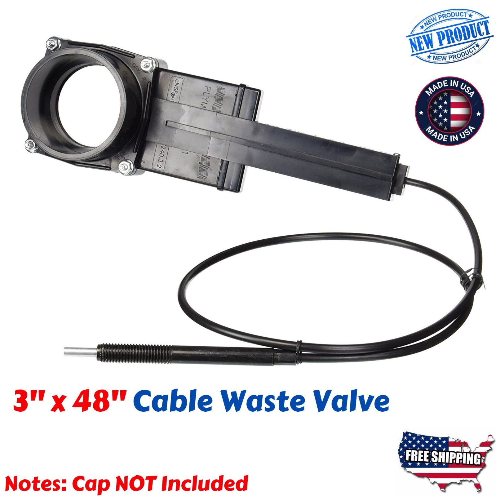 3x48"Cable Waste Valve Replace for RV Travel Trailer Sewer Pull Handle ...