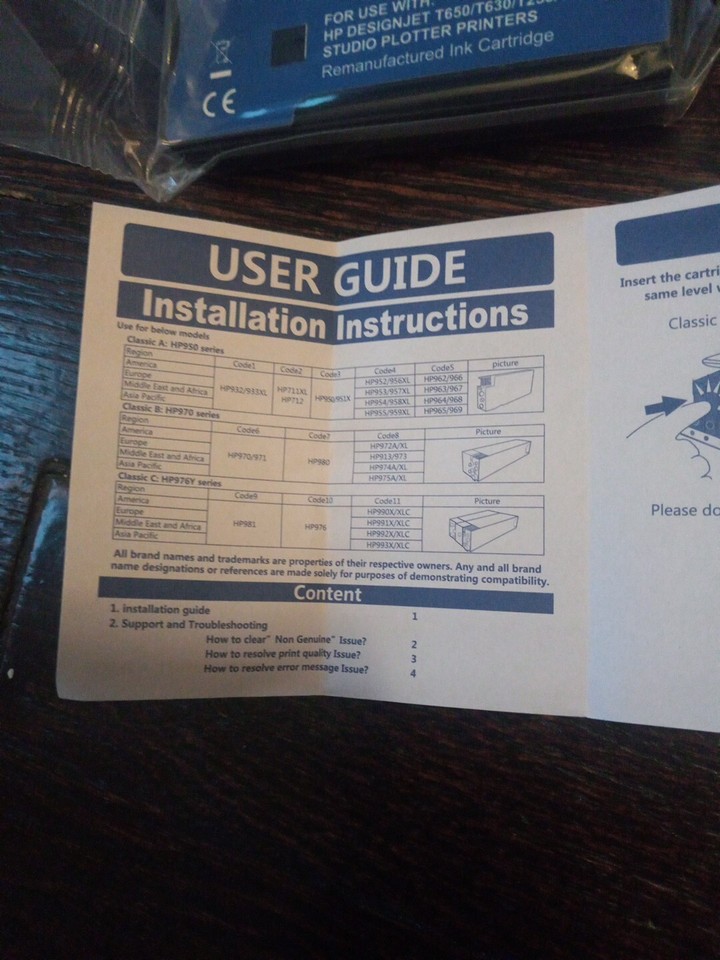 712 4 Pack Remanufactored Ink Cartridge For Use HP DesignJet Studio ...