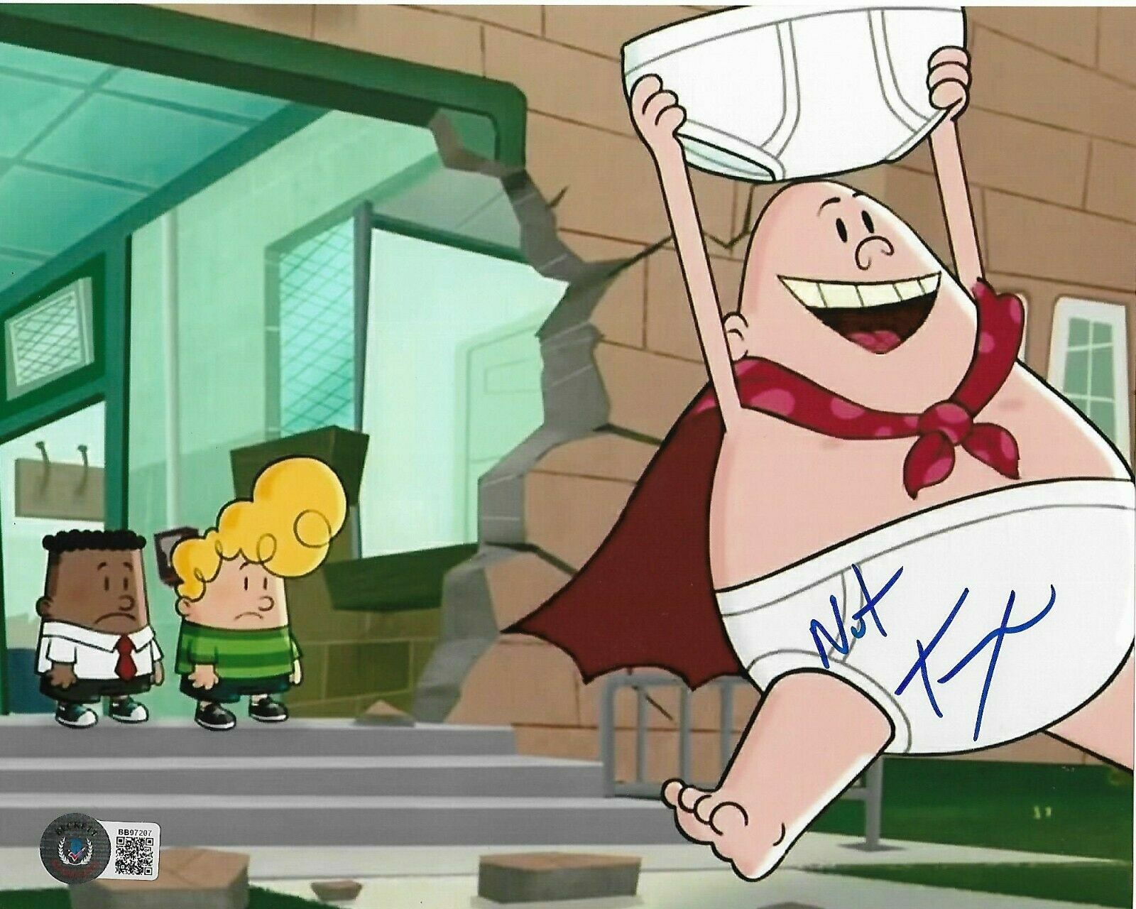 NAT FAXON AUTOGRAPHED CAPTAIN UNDERPANTS BAS COA 8X10 PHOTO | eBay
