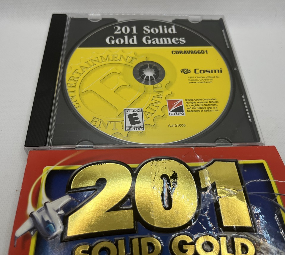 ️ 201 Solid Gold Games (PC CD-ROM, 2005, Arcade, Cards, Puzzles, Trivia ...