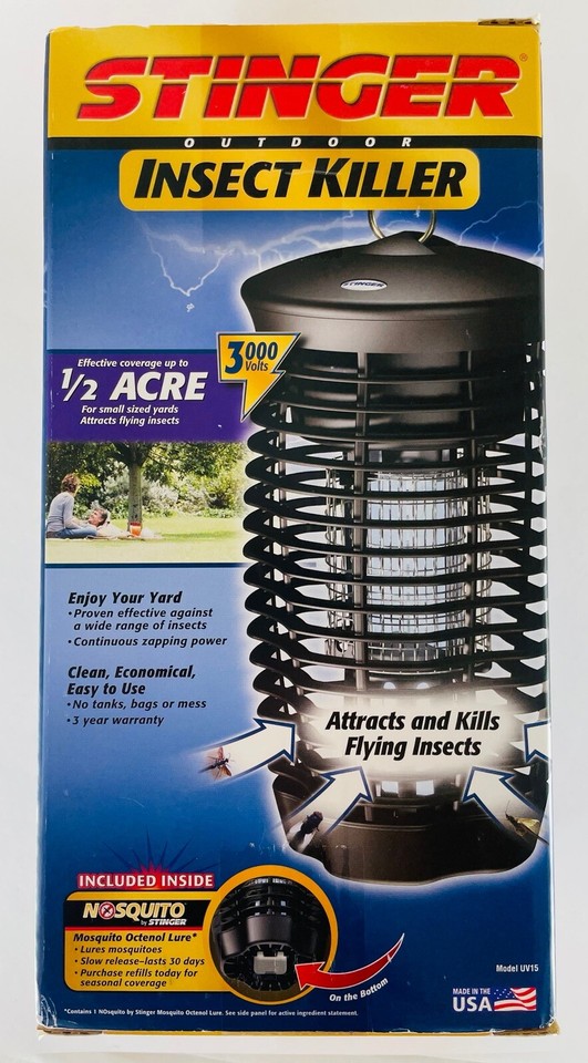Stinger Outdoor Insect Killer Model UV15, 1/2 Acre Range, Electric Bug ...