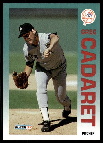 1992 Fleer Baseball Card Greg Cadaret New York Yankees #222 | eBay