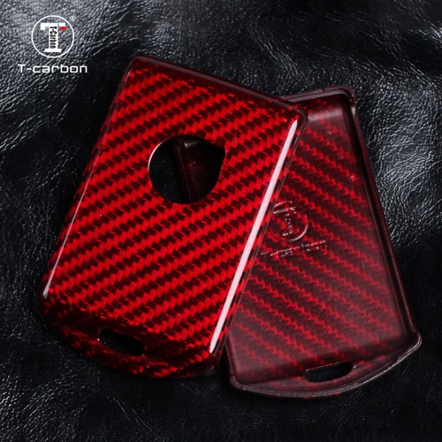 Red Smart Key Fob Shell Carbon Fiber Cover Fits Volvo XC40 XC60 XC90 ...