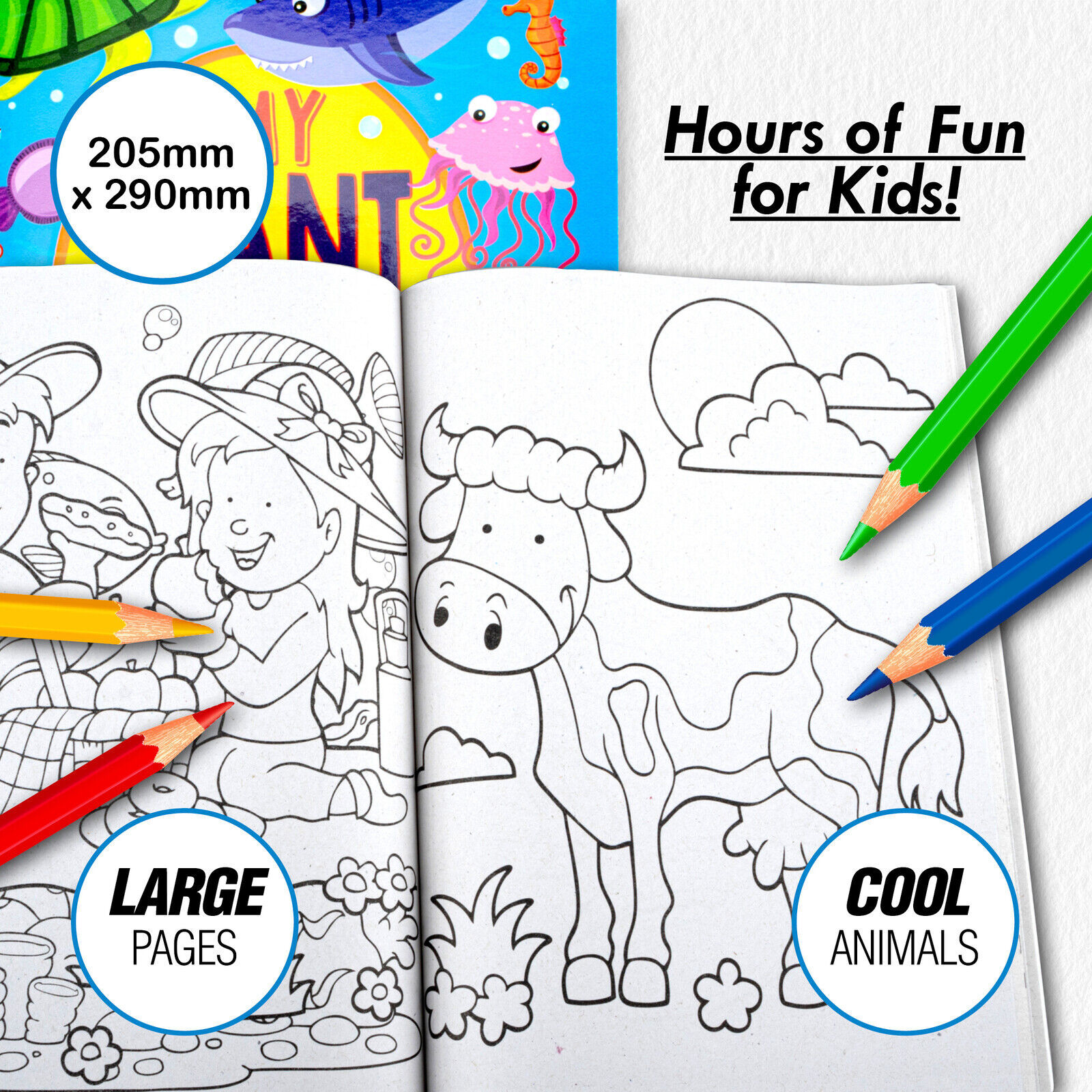 Book My Fun Colouring News Print 290mm x 205mm 96pg Kids Coloring Book ...