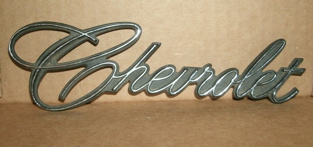 1960's and 1970's Chrome Chevrolet Script Trunk Emblem GM General Part ...