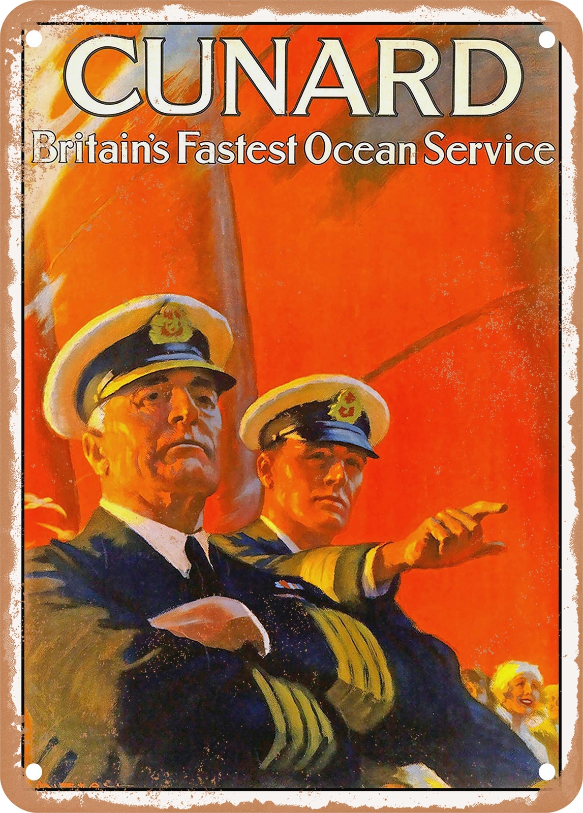 METAL SIGN - 1937 Cunard Britain's Fastest Ocean Service Vintage Ad | eBay