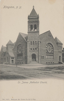 ST JAMES METHODIST CHURCH POSTCARD KINGSTON NY NEW YORK 1906 | eBay