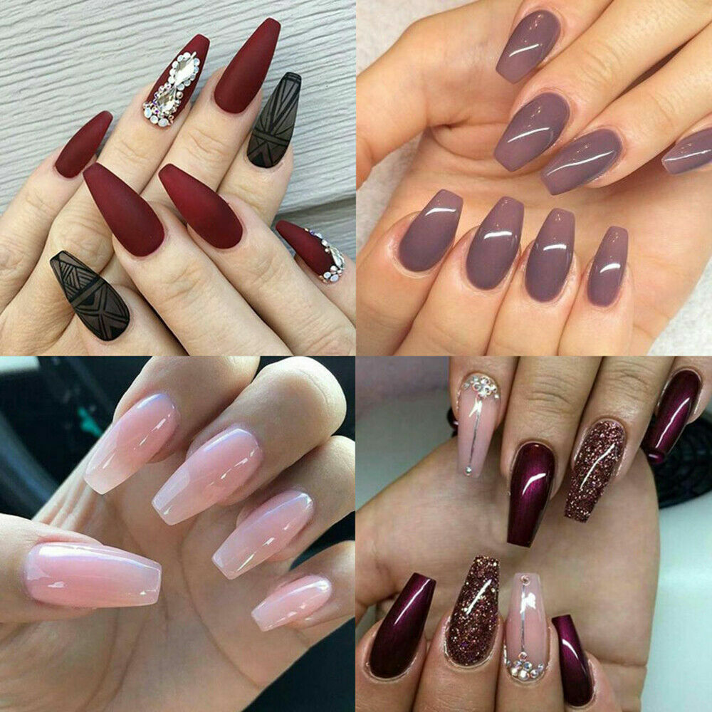500pcs False Nails Display Tip Acrylic Ballerina Artificial Full Cover ...
