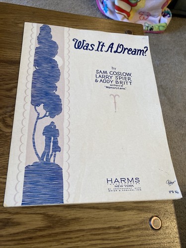 Vintage Sheet Music- Was it a Dream, coslow/spier/Britt 1928 | eBay