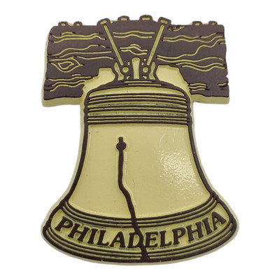 Vintage Philadelphia Philly Cracked Liberty Bell Brown Rubber Fridge ...